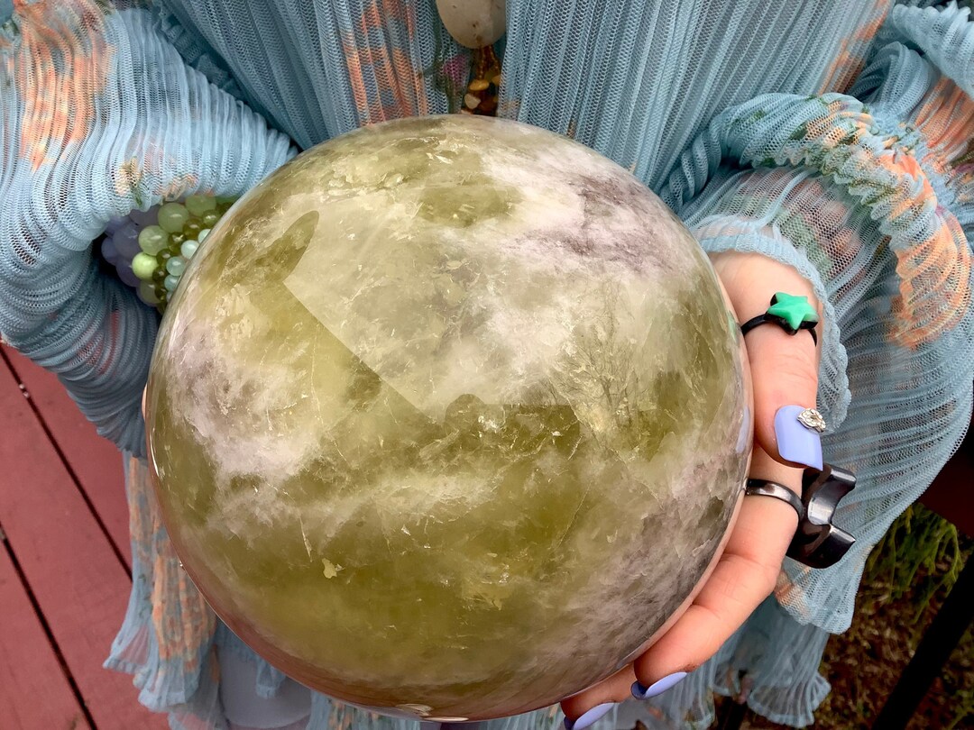 Citrine Crystal Ball Large 11 Lb. 6 Wide Sparkling Golden Yellow ...