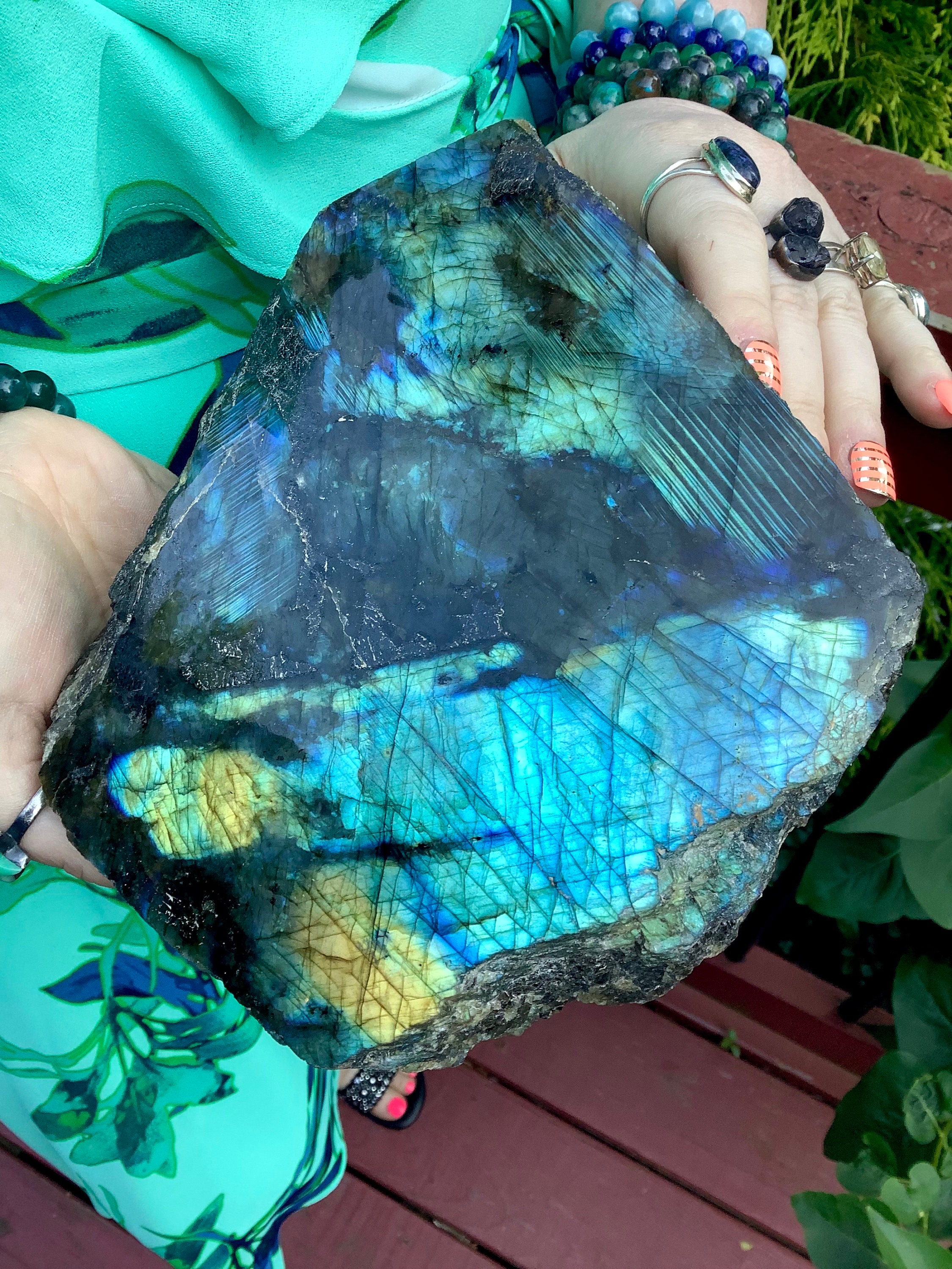 Labradorite Crystal Large 5 lb. 9 oz. Cluster ~ 7 Tall ~ Flashing ...