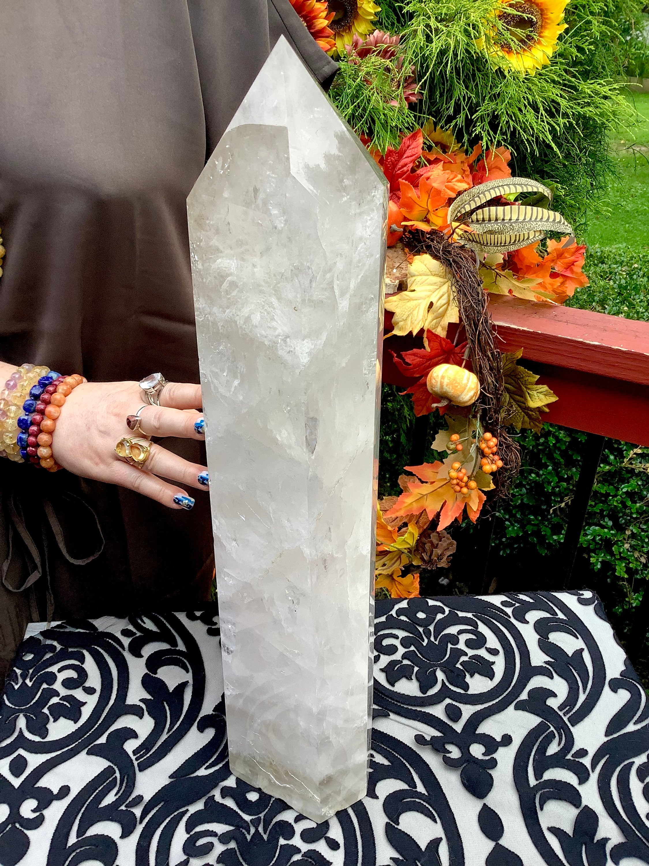 Quartz Crystal Large 25 Lb. Generator ~ 22 Tall ~ Sparkling Ultra Clear ...
