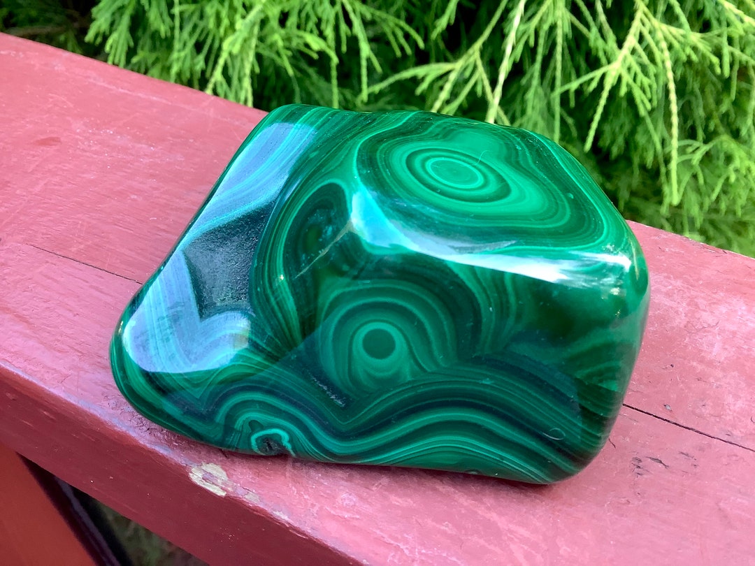 Malachite Freeform Crystal~ Large 11 Oz. ~ 3" Long ~ Polished Green ...