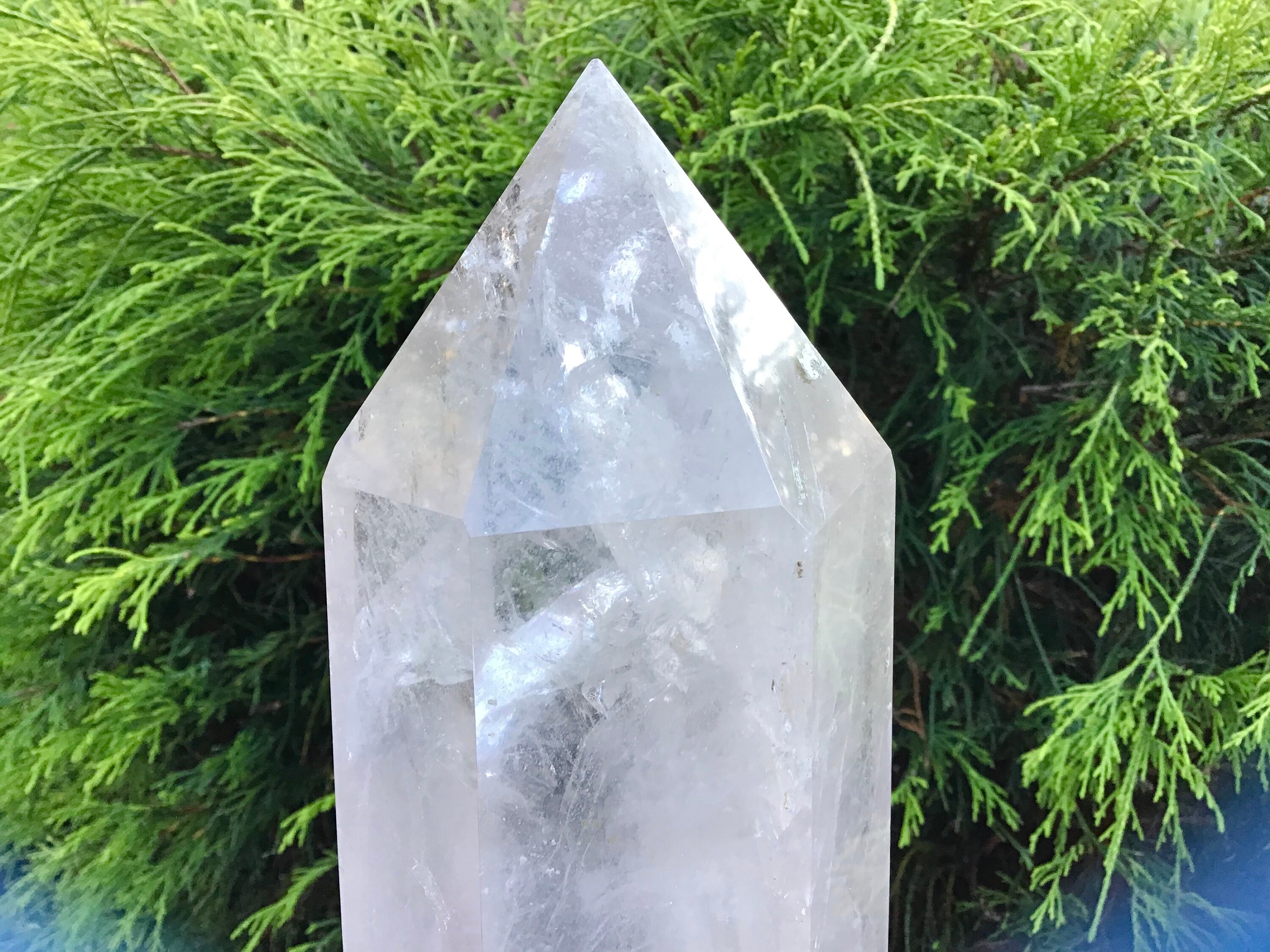 Clear Quartz Crystal Generator ~ Large 11 Lb. ~ 14 Tall Tower ~ Ghost ...