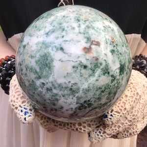 Jasper Crystal Ball Large 3 Lb. 15 Oz. Polished Sphere 4 Wide Green and ...