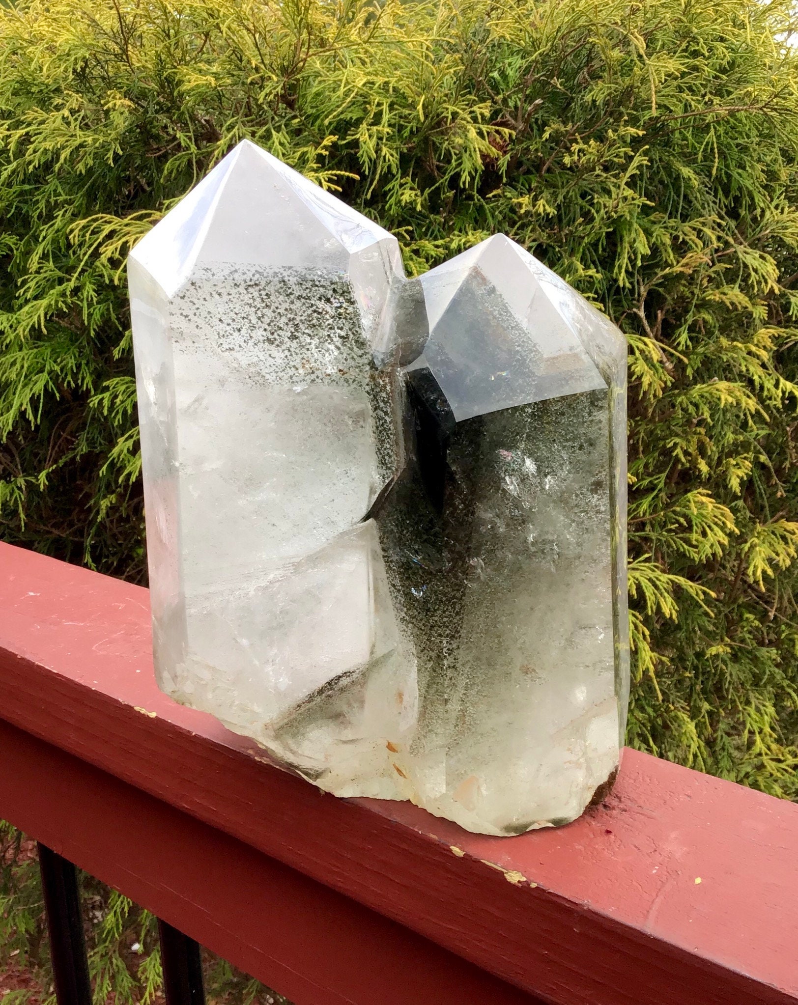 Quartz Crystal Generator Large 12 lb. 14 oz. Twin Flame Tower | Etsy