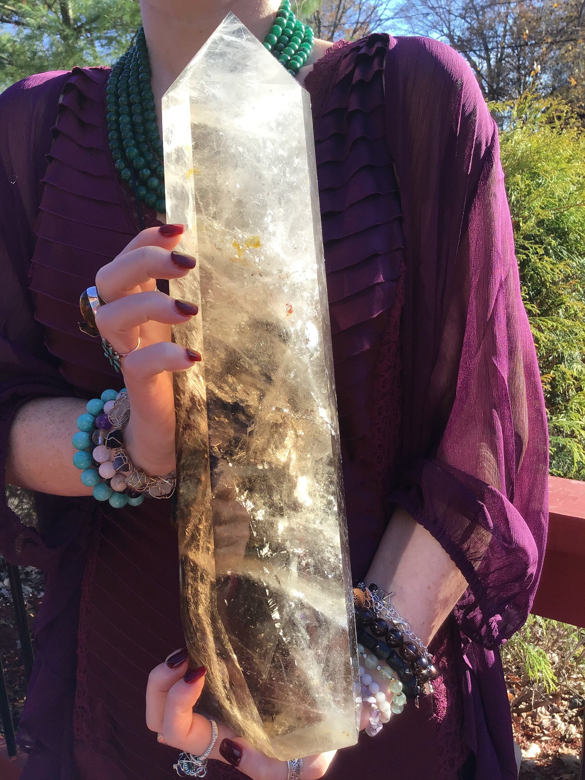 Clear Quartz Crystal Generator ~ Large 11 Lb. 12 oz. ~ 16 Tall Tower ...