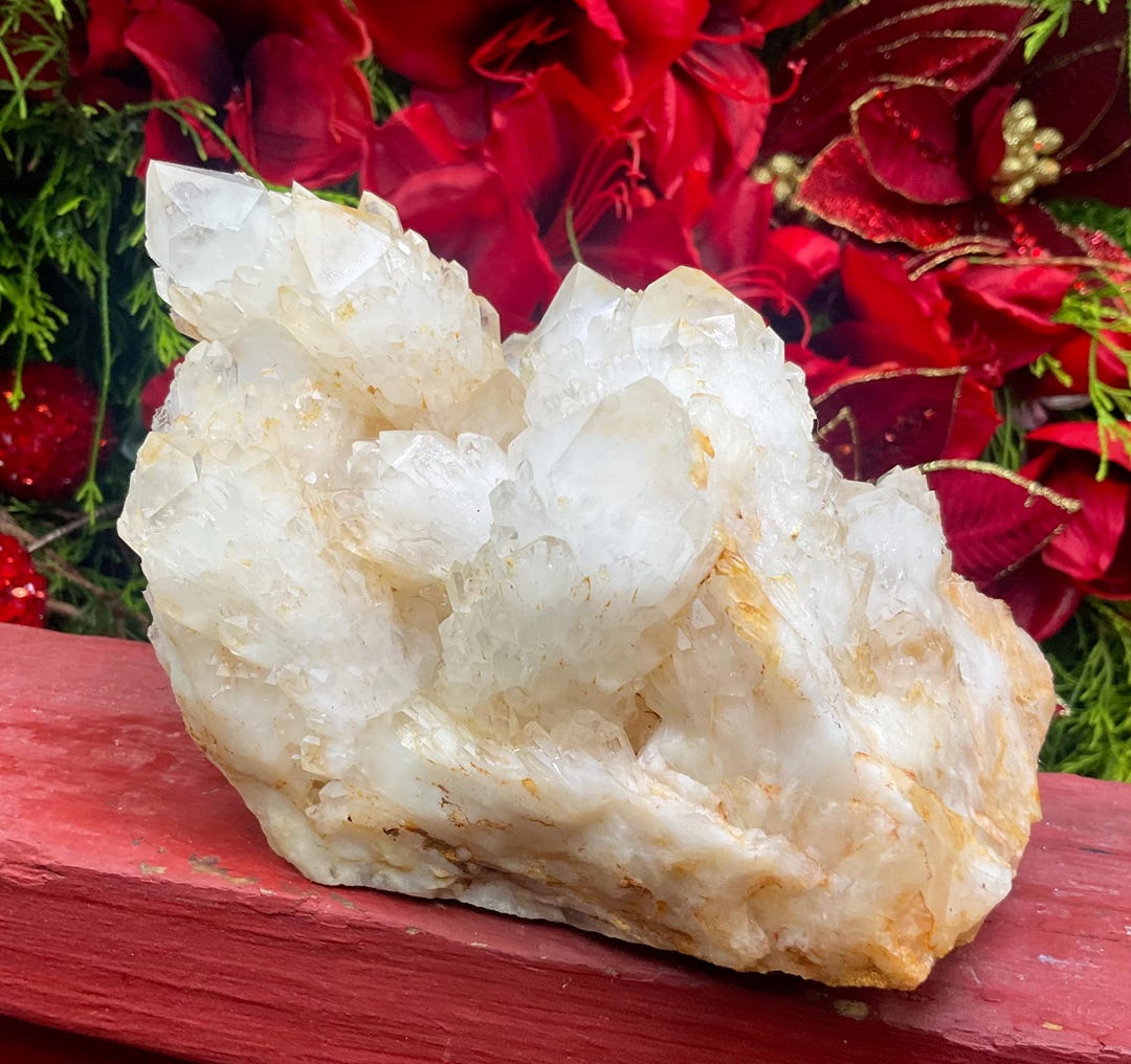 Large Golden Healer Elestial Quartz Crystal Cluster: Metaphysical Home ...