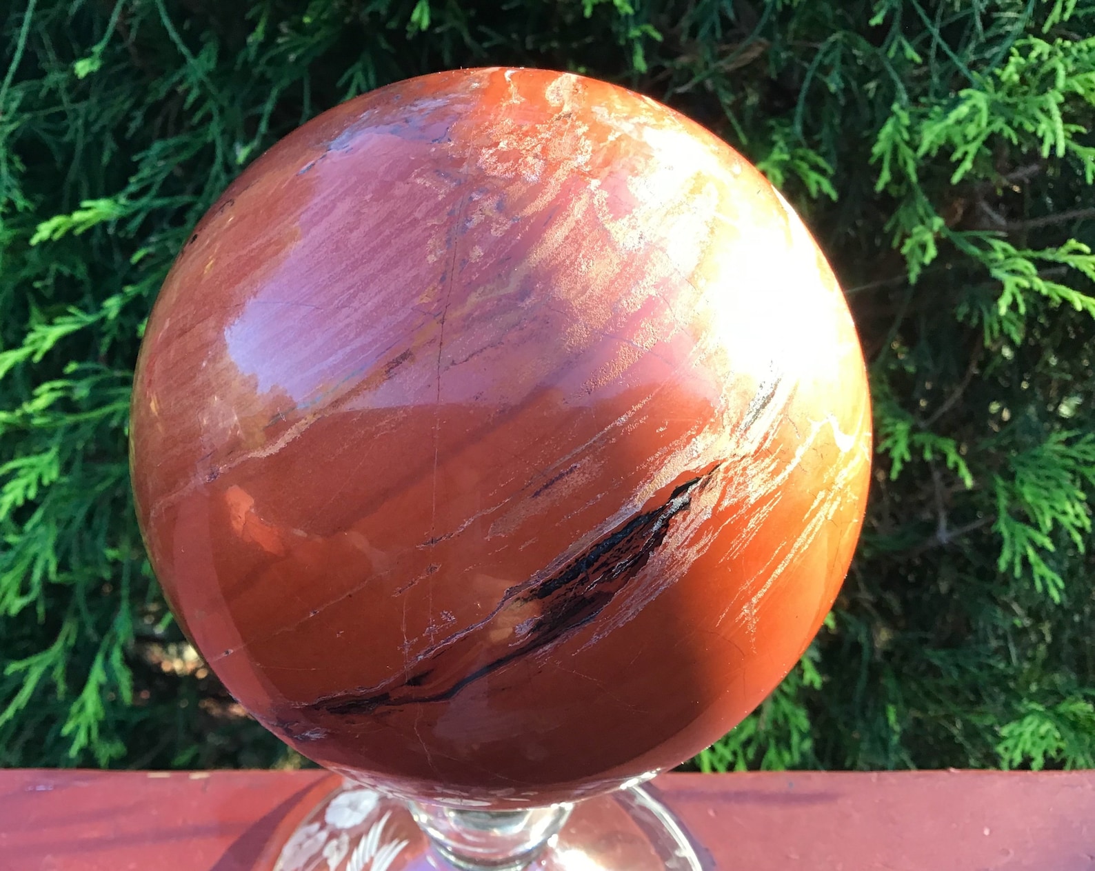 Red Jasper Quartz Large 4 Lb. 8 Oz. Crystal Ball 4 | Etsy