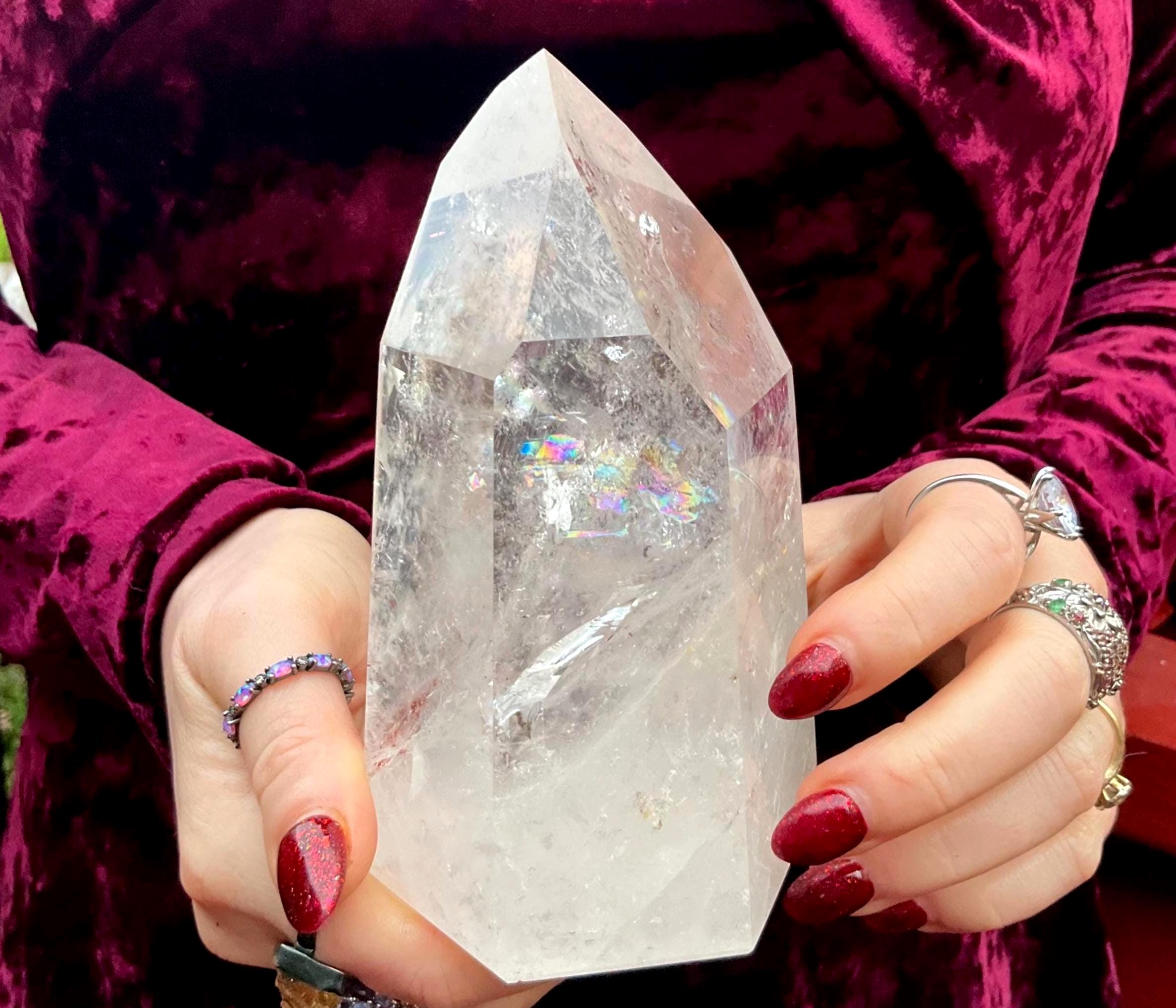 Ultra Clear Quartz BRAZILIAN Crystal Generator ~ Large 2 Lb. ~ 5 1/2 ...