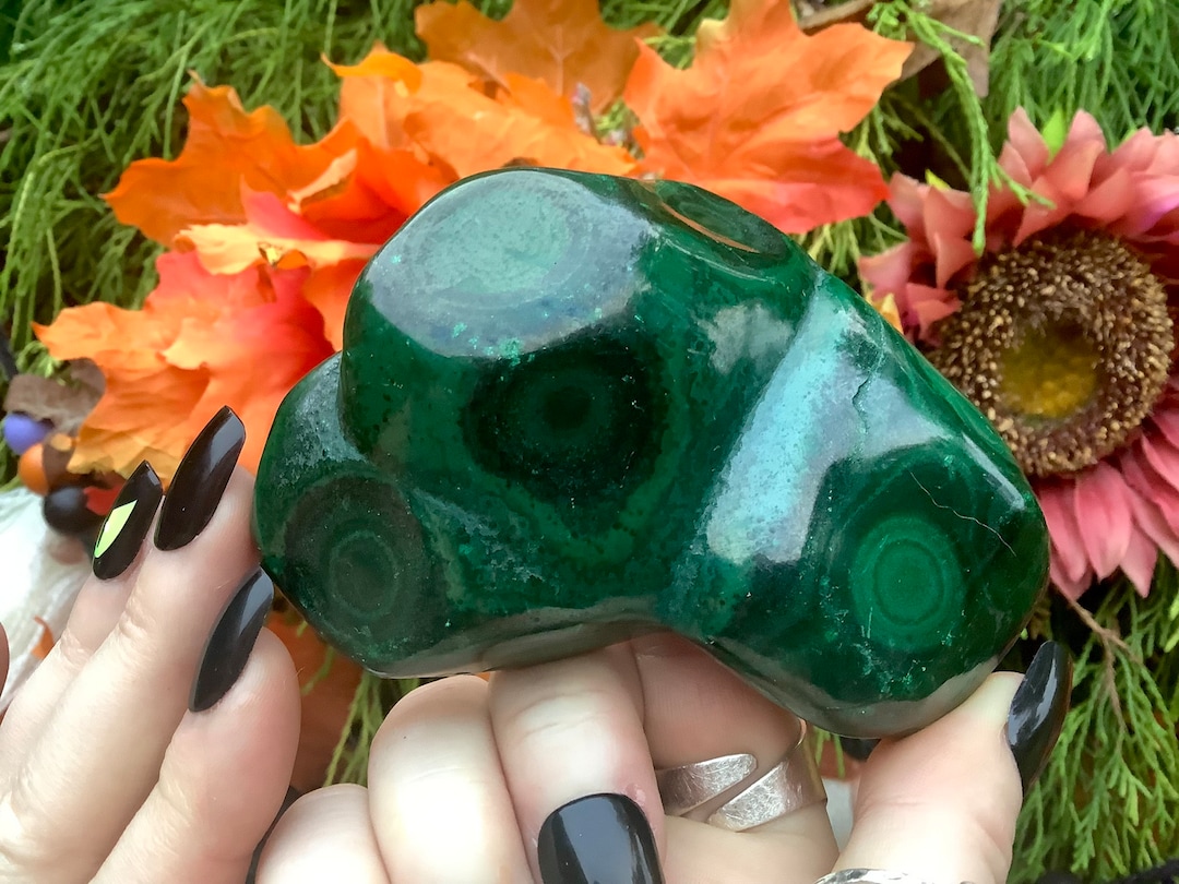 Malachite Large 14 Oz. Stone 3 Long Big Beautiful Polished Green ...