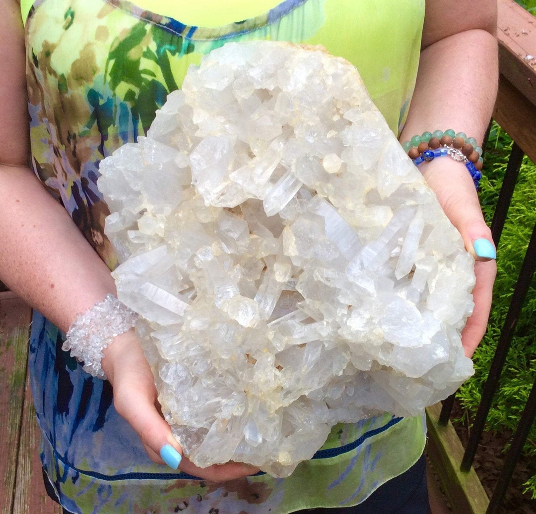 Large Clear Quartz Crystal Cluster ~ 24 Lb. ~ 10" Long ~ Gorgeous ...
