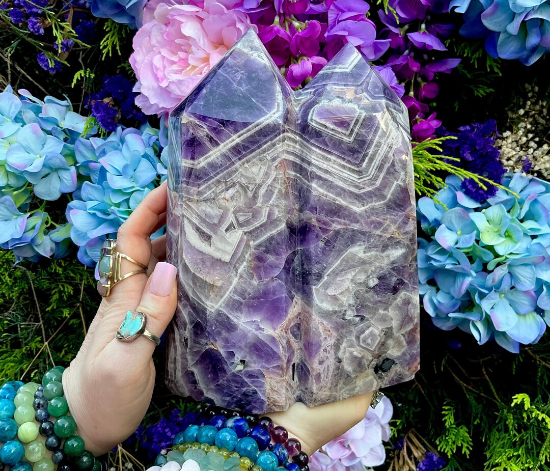 Amethyst Crystal Twin Flame Double Point 10 Lb. Generator 8 1/2 Tall ...