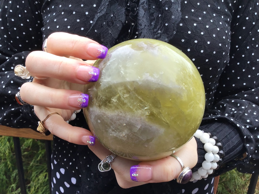 Citrine Crystal Ball ~ Large 3 Lb. 6 Oz. ~ 4" Wide Polished Golden ...