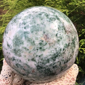 Jasper Crystal Ball Large 3 Lb. 15 Oz. Polished Sphere 4 Wide Green and ...