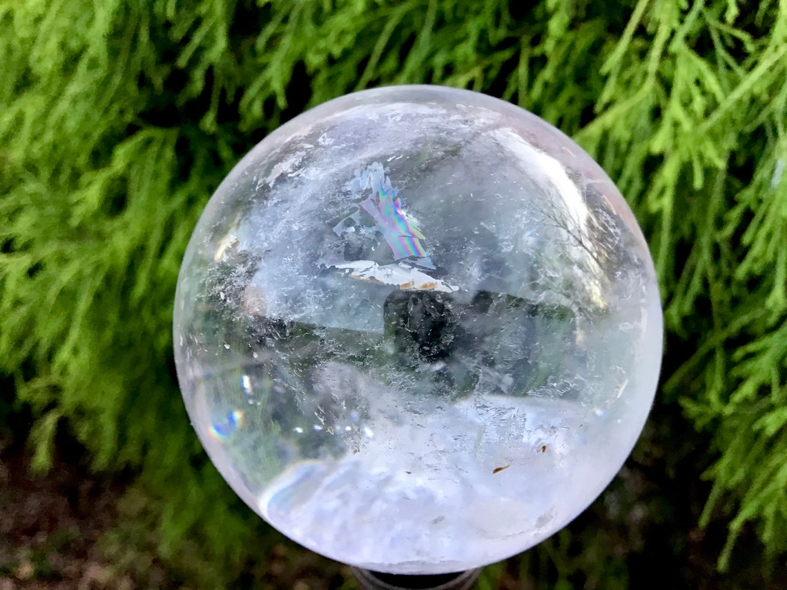 Quartz Crystal Ball Large 13 oz. Polished Ultra Clear Sphere | Etsy
