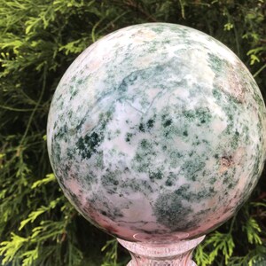 Jasper Crystal Ball Large 3 Lb. 15 Oz. Polished Sphere 4 Wide Green and ...