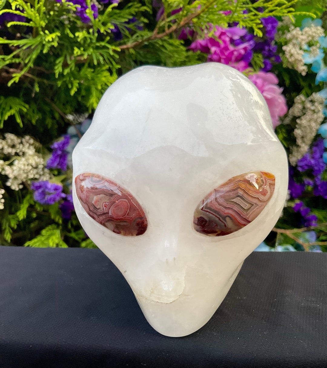 Snow Quartz Crystal Alien Skull Large 2 Lb 11 Oz 4 Long W ...