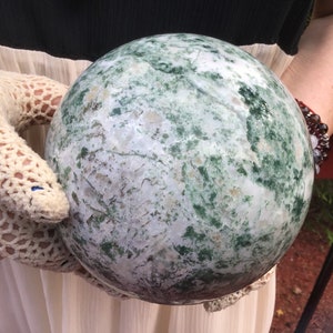 Jasper Crystal Ball Large 3 Lb. 15 Oz. Polished Sphere 4 Wide Green and ...