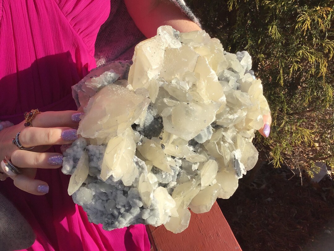 Peach Calcite Crystal Cluster ~ Large 18 Lb. ~ 12" Long ~ Sparkling ...