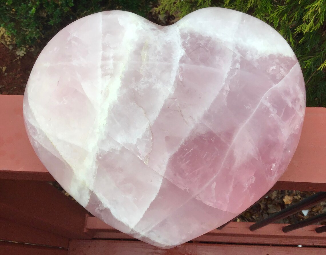 Rose Quartz Large 27 Lb. Clear Crystal Heart 12 Wide - Etsy