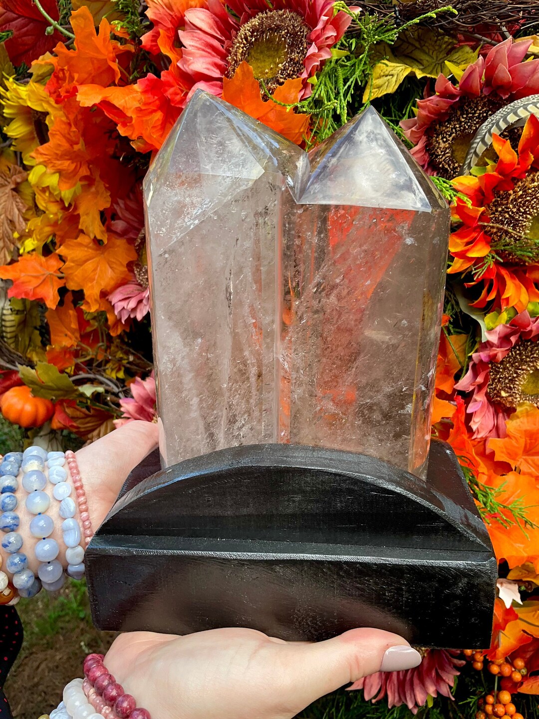 Quartz Crystal Twin Flame Double Point Large 6 Lb. 11 Oz. Generator 8 ...