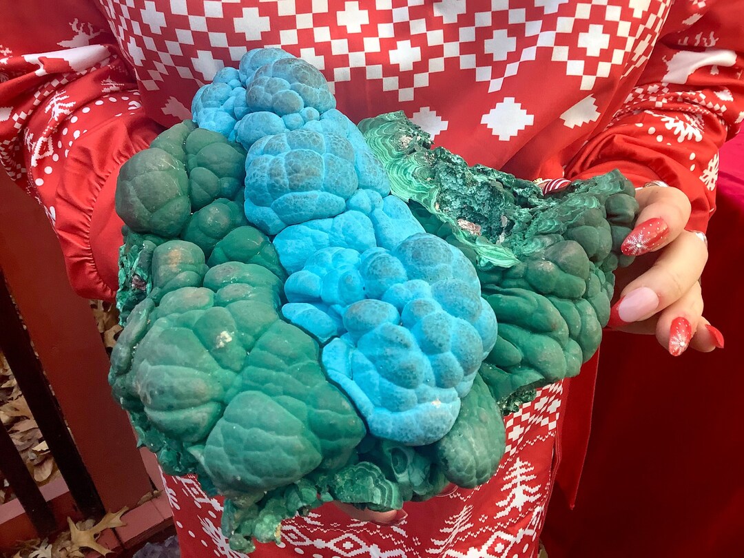 Malachite & Chrysocolla Botryoidal Large 13 Lb. Cluster 9 Long Seafoam ...