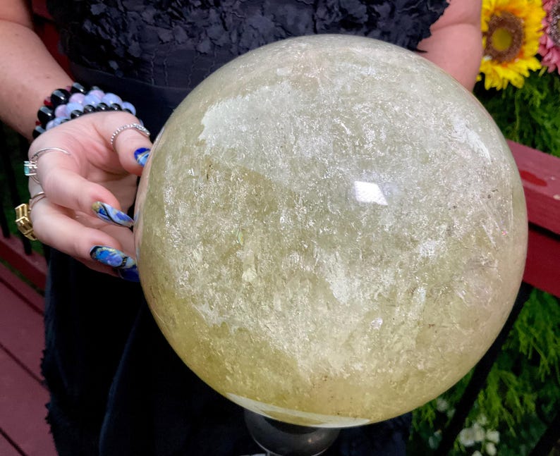 Citrine Crystal Ball ~ Large 15 Lb. Polished Sphere ~ 6" Wide ~ Clear ...