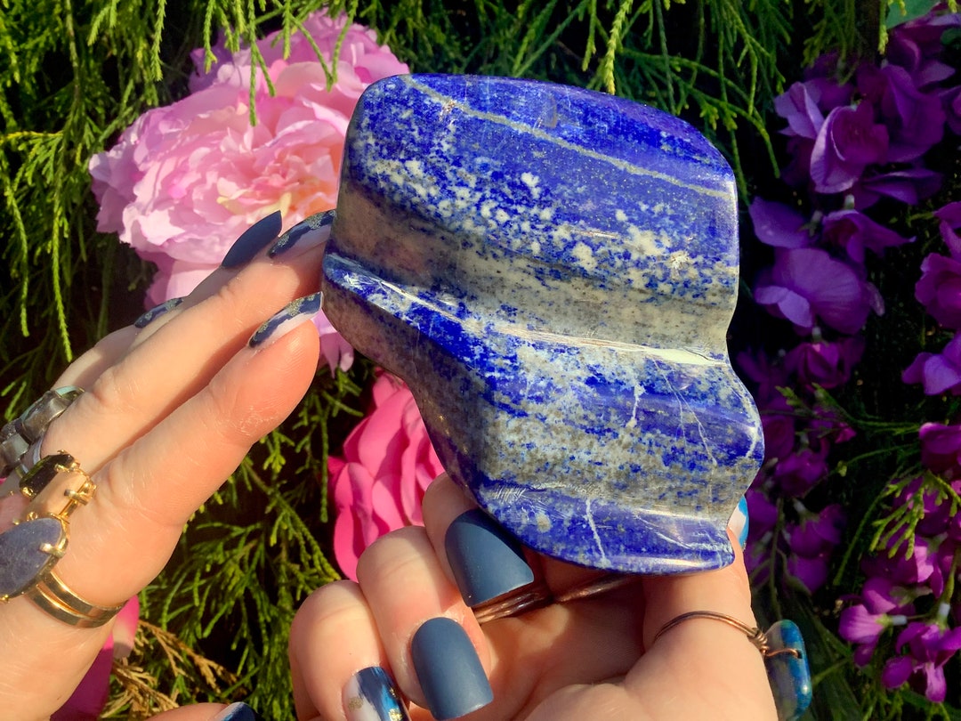 Lapis Lazuli Freeform Crystal ~ Large 10 Oz. ~ 3" Long ~ Sparkling Deep ...