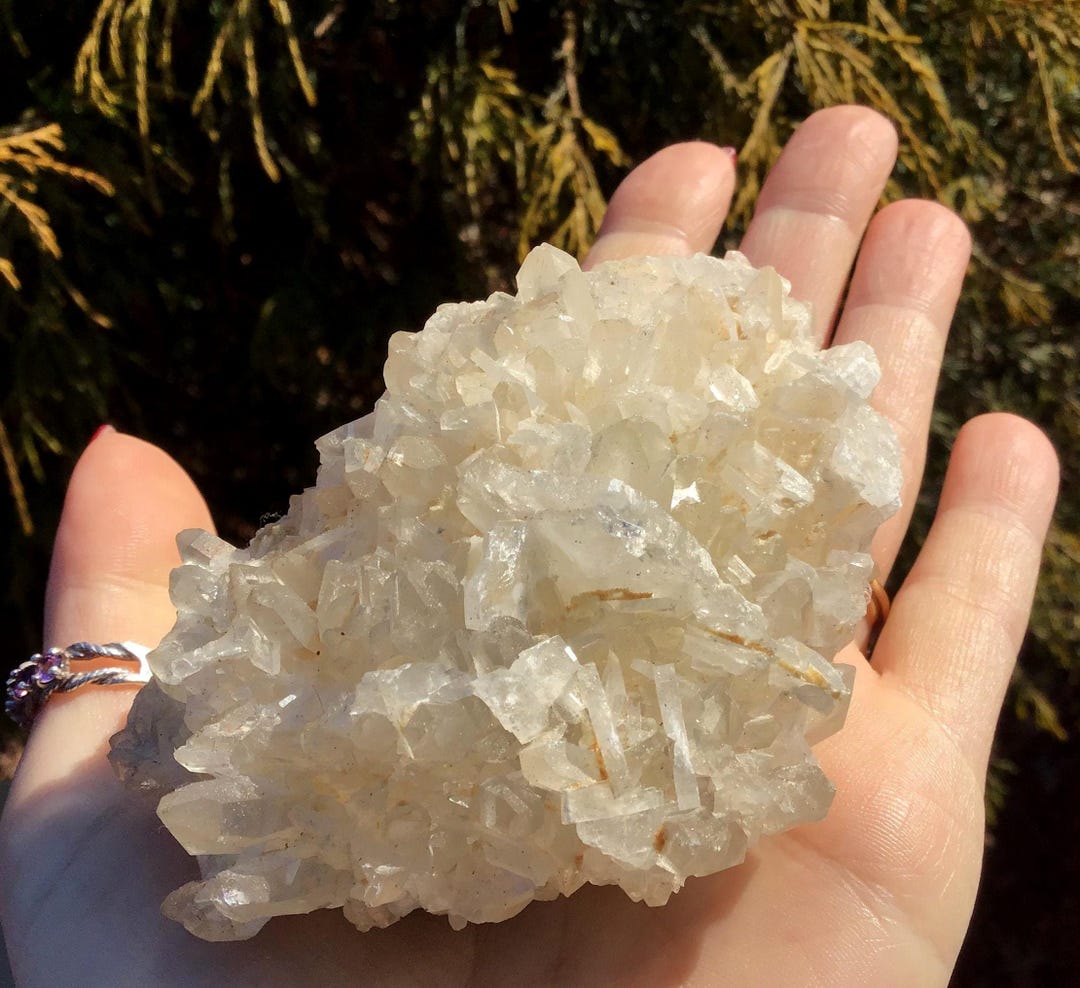 Clear Quartz Crystal Cluster With Calcite Cubes, 8 Oz - Etsy Canada