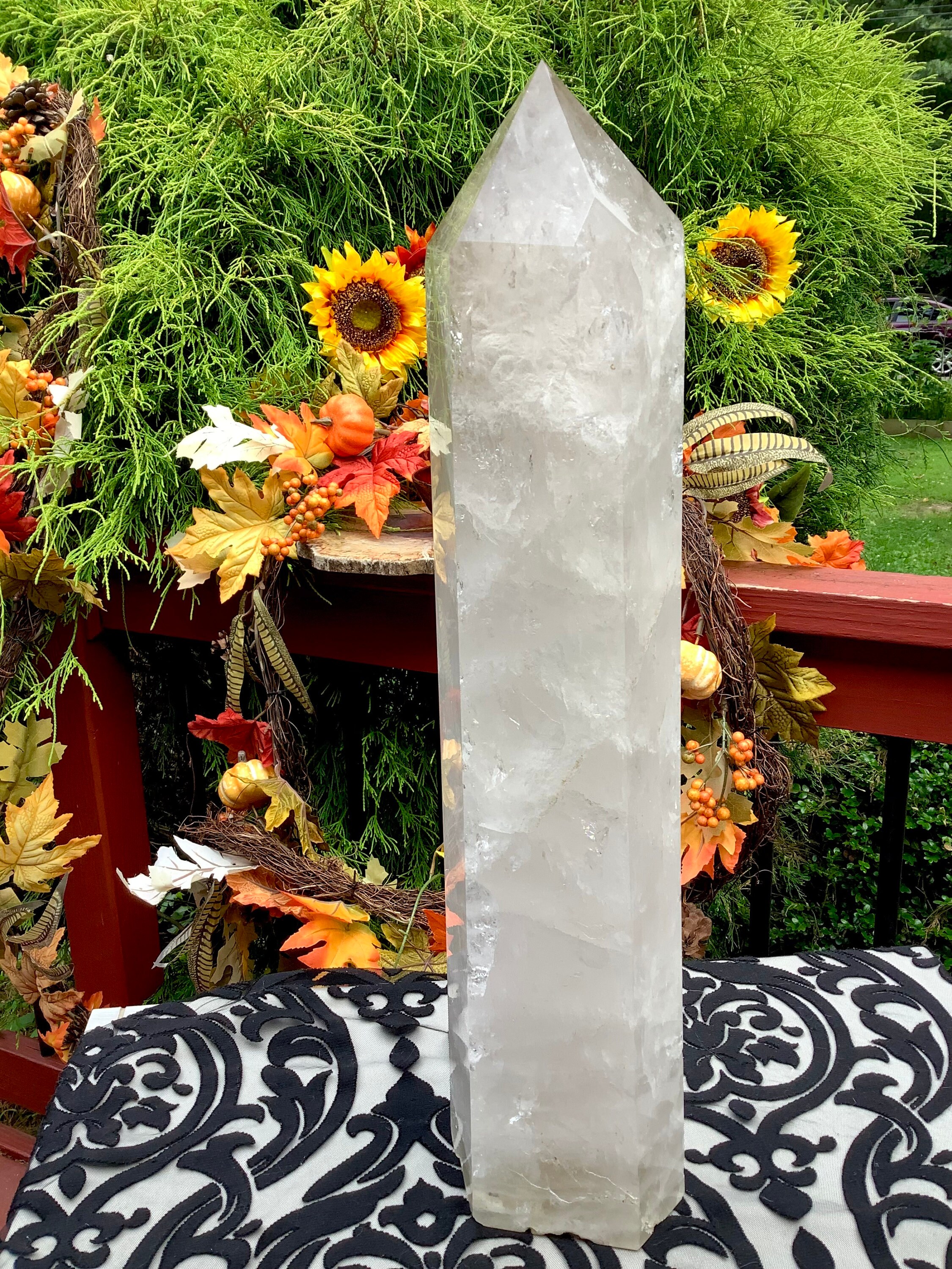 Quartz Crystal Large 25 Lb. Generator ~ 22 Tall ~ Sparkling Ultra Clear ...