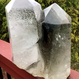 Quartz Crystal Generator Large 12 Lb. 14 Oz. Twin Flame Tower Green ...