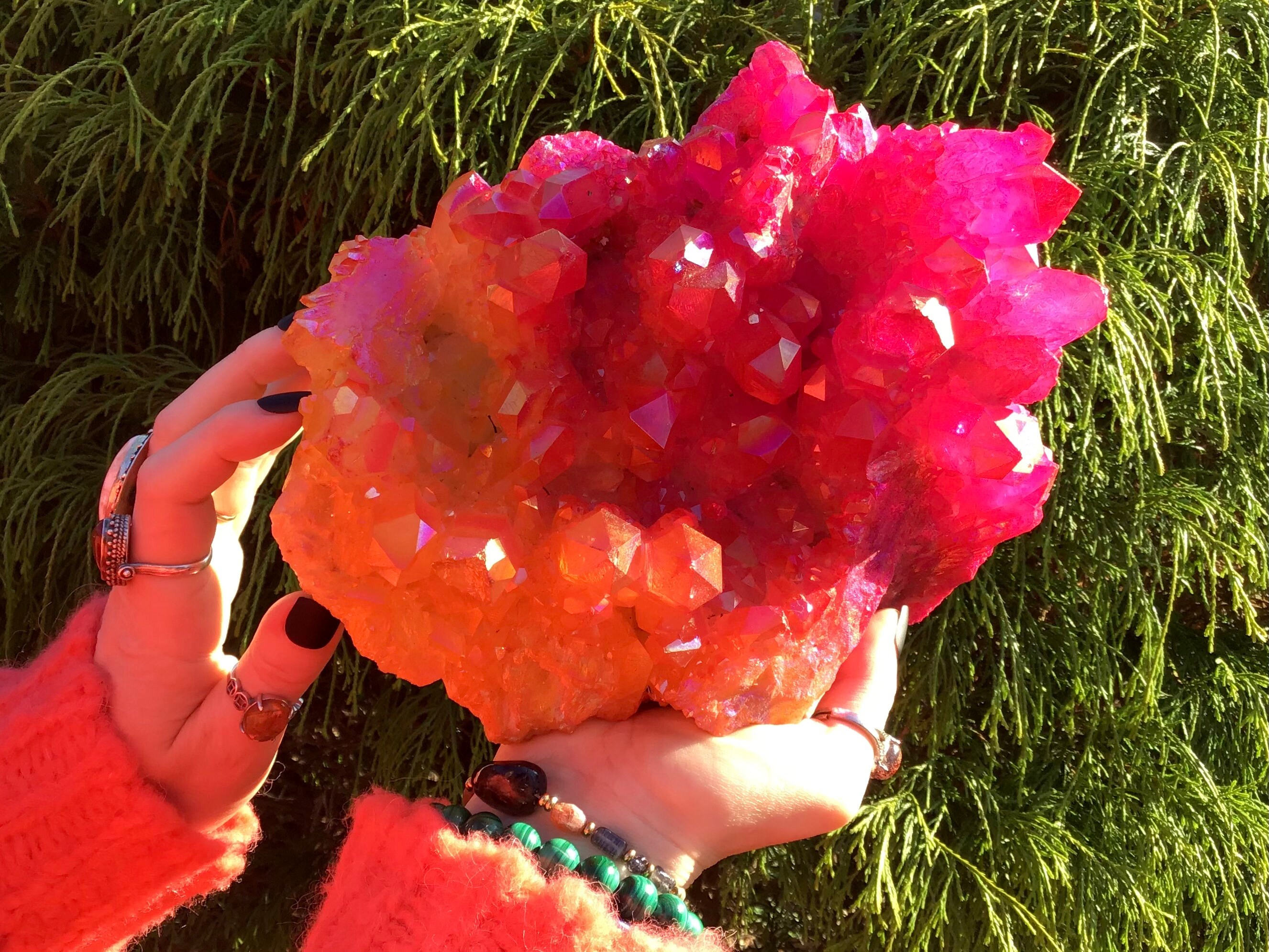 Elestial Aura Quartz Crystal Large 6 Lb. Cluster 8 | Etsy