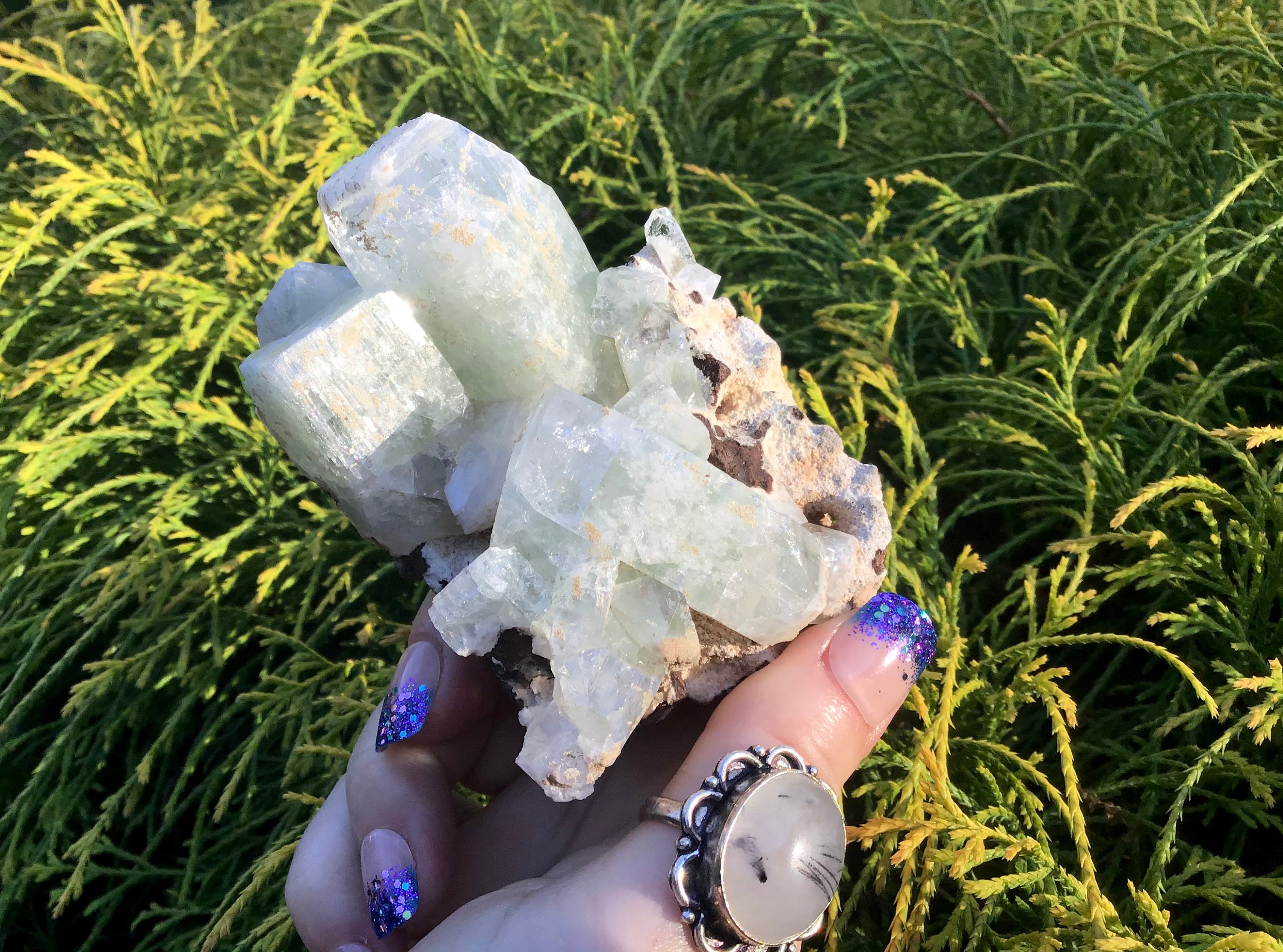 Apophyllite Crystal Large 6.7 oz. Cluster ~ 3 1/2 Long ~ Ultra ...