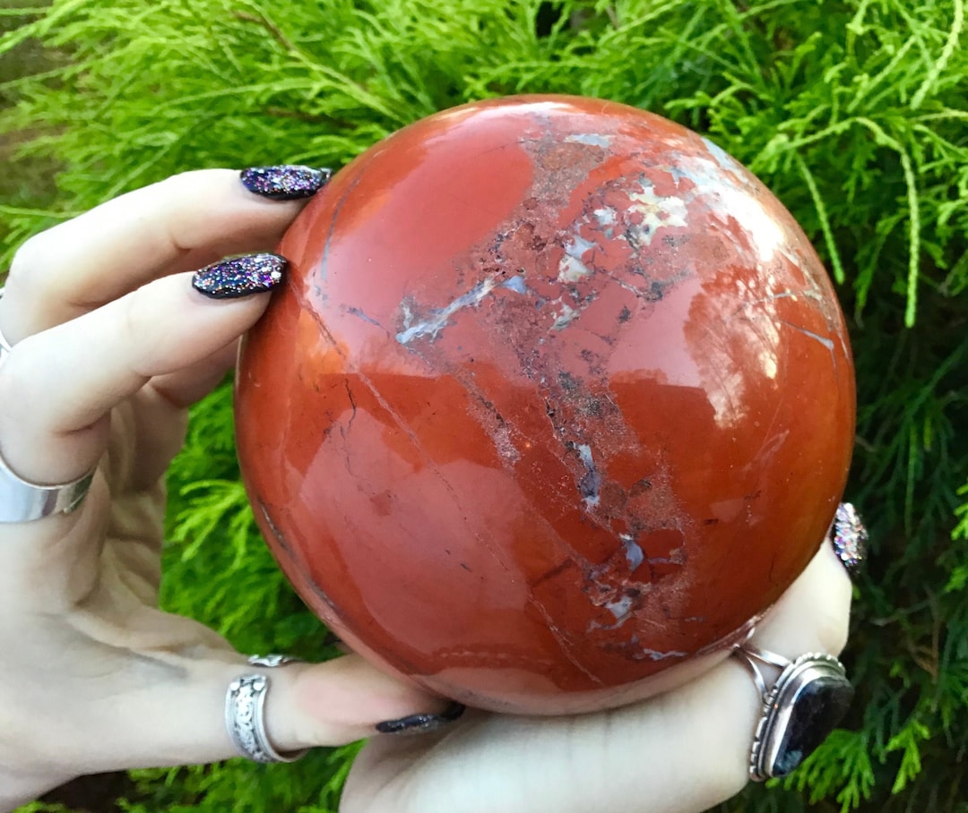 Red Jasper Crystal Ball Large 4 Lb. Sphere 4 Wide Breathtaking Colorful ...