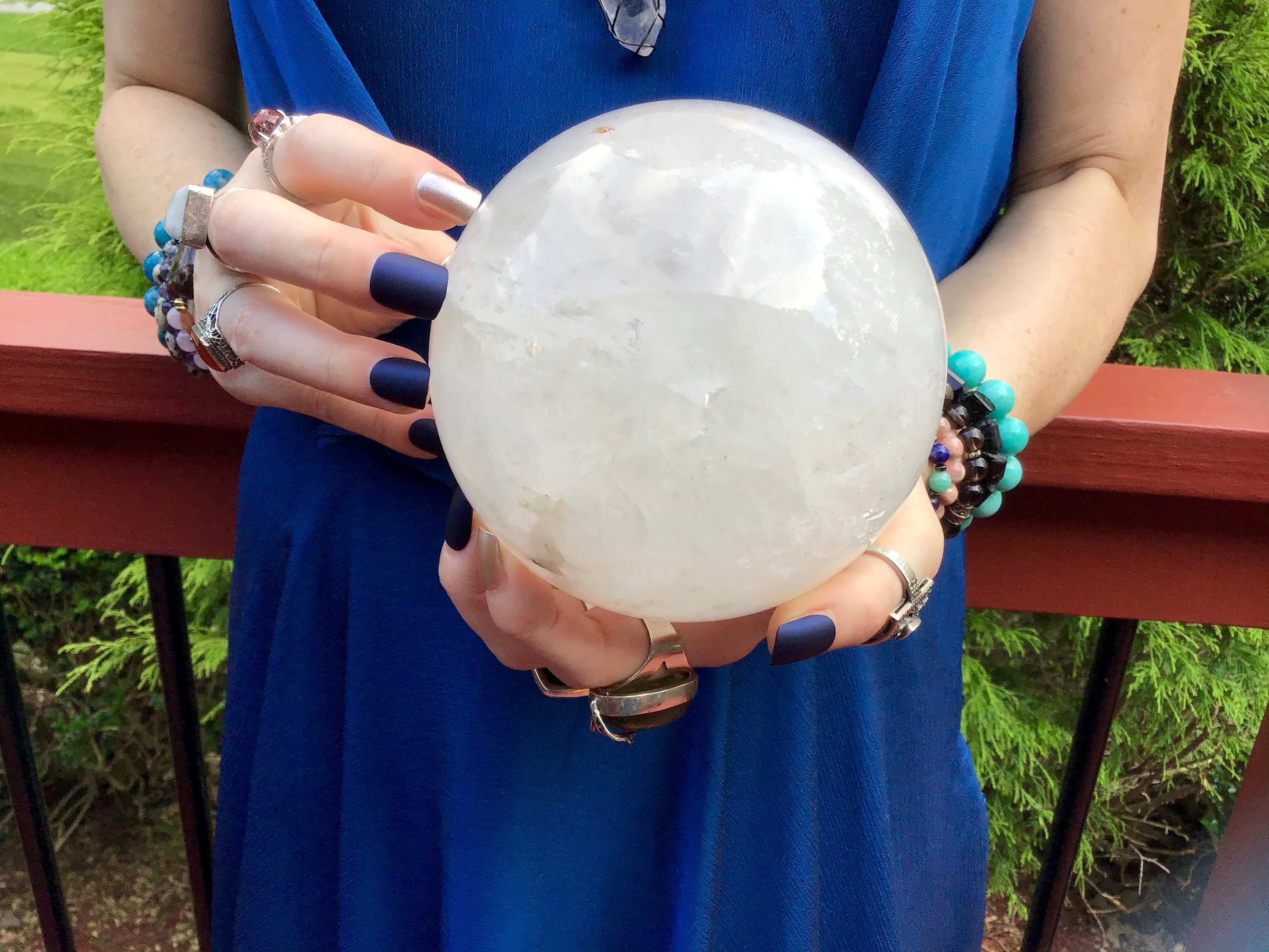Snow White Quartz Crystal Ball Large 5 Lb. Gorgeous Glowing | Etsy