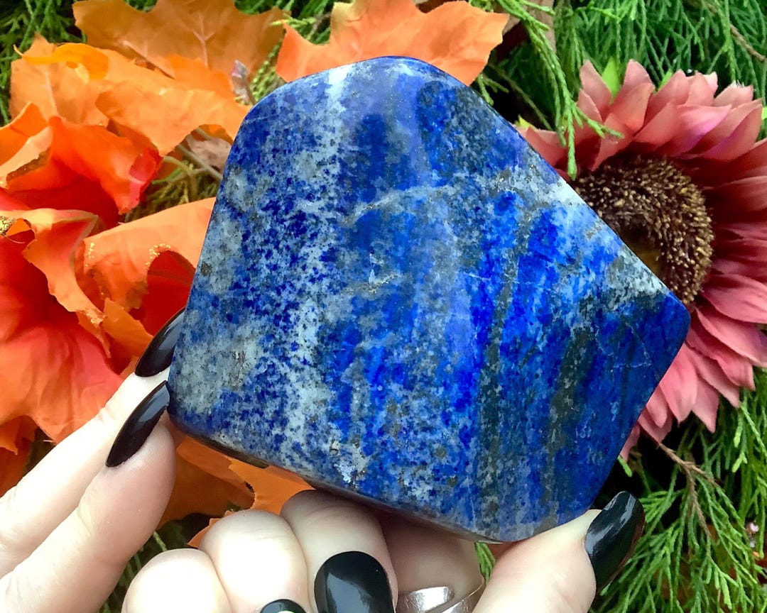 Lapis Lazuli Freeform Crystal ~ Large 14 Oz. ~ 3 1/2" Long ~ Sparkling ...