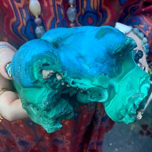 Botryoidal Malachite & Chrysocolla Crystal Cluster ~ 7" Long ~ Seafoam ...