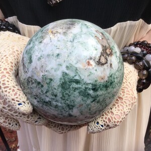 Jasper Crystal Ball Large 3 Lb. 15 Oz. Polished Sphere 4 Wide Green and ...