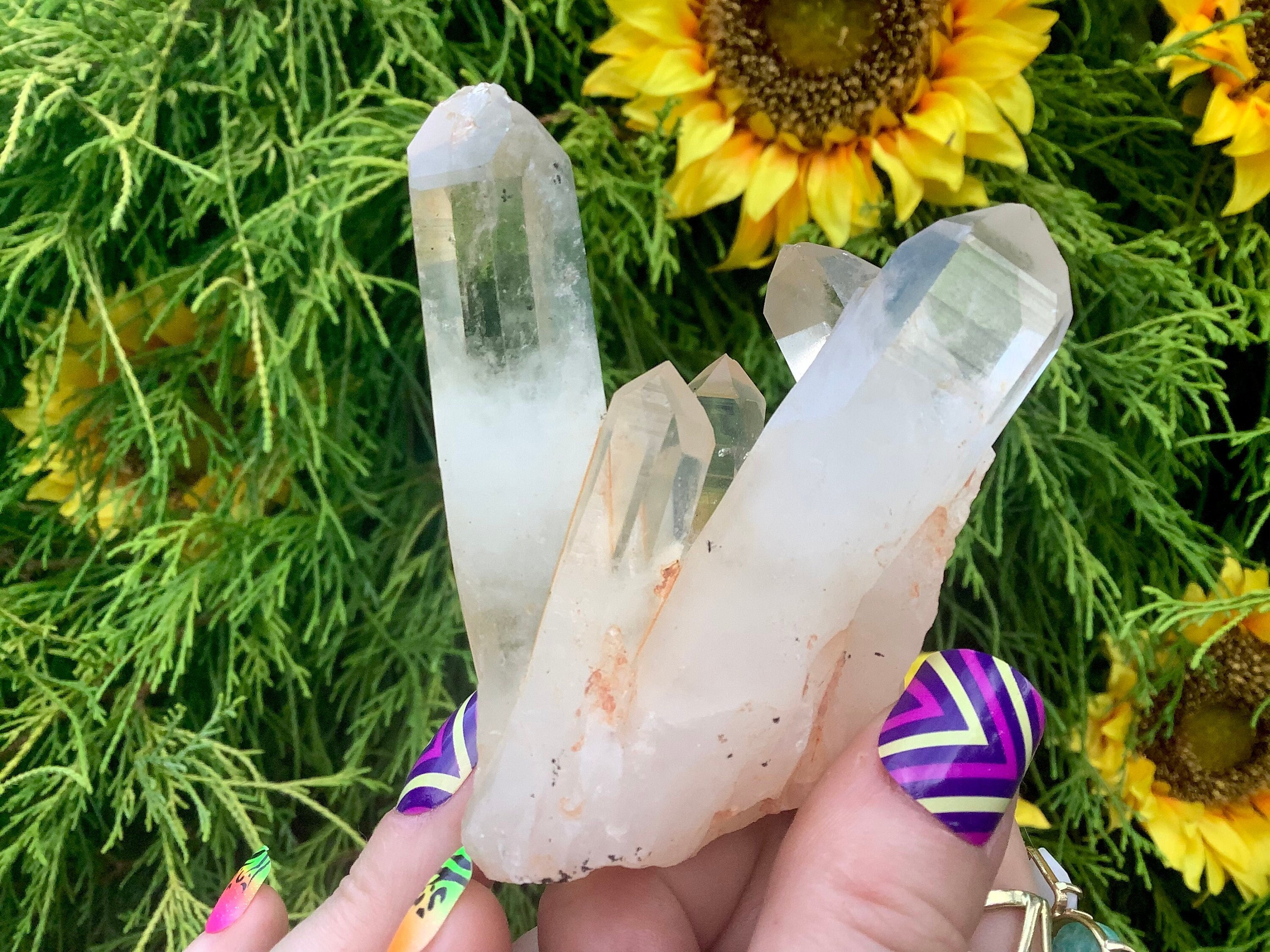 Quartz Crystal 5 oz. Lemurian Frosted Cluster ~ 3 Long ~ Beautiful ...
