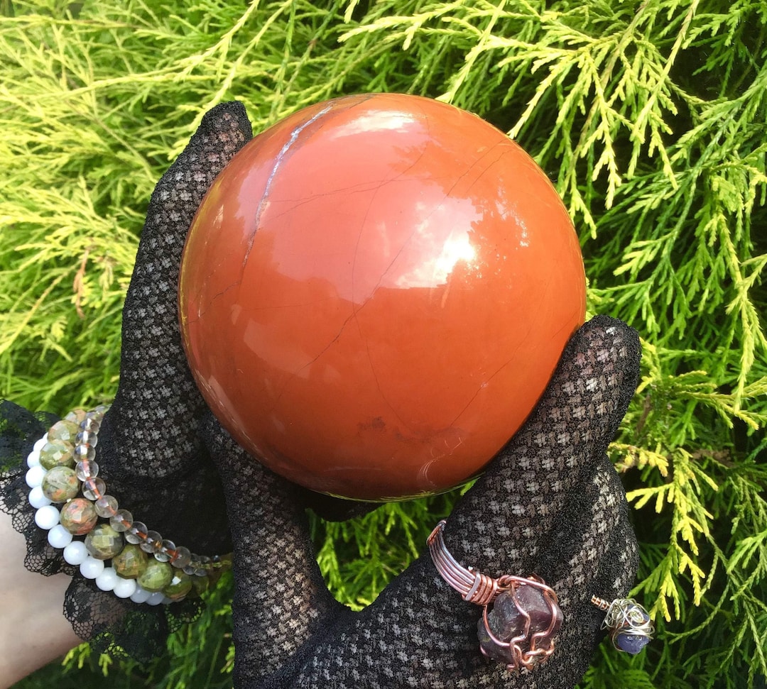 Red Jasper Sphere Large 2 Lb. 13 Oz. Crystal Ball 3 1/2 Wide Rare ...