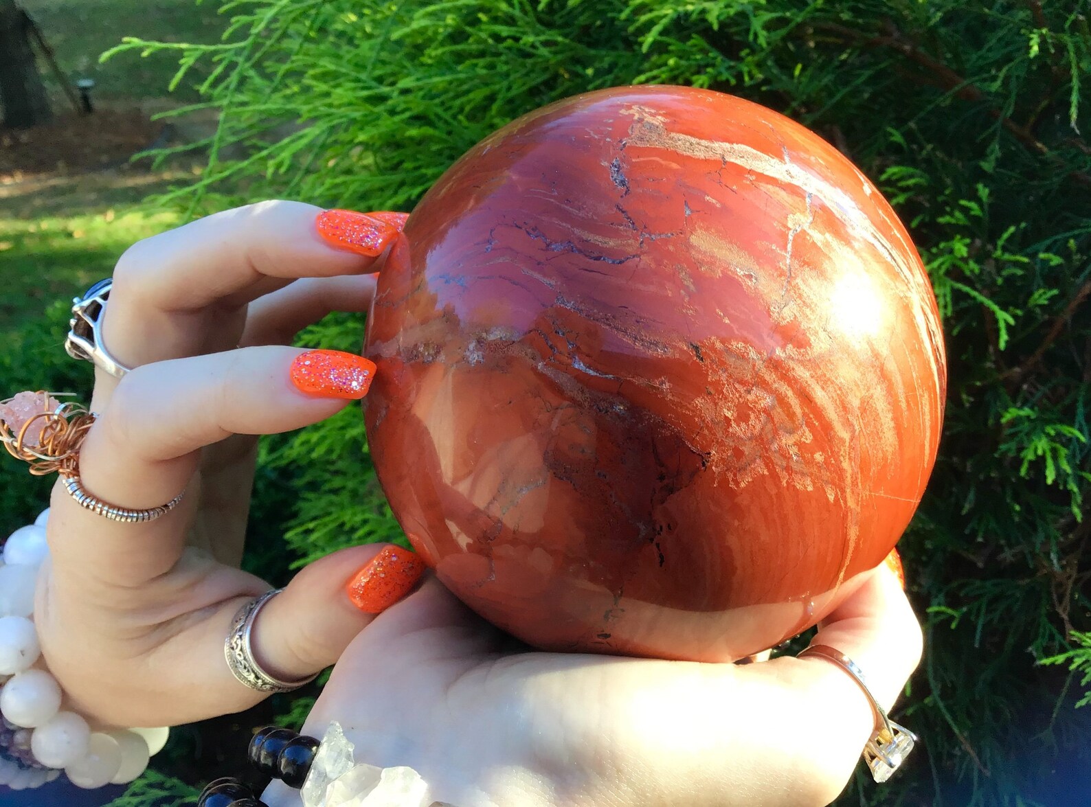 Red Jasper Quartz Large 4 Lb. 8 Oz. Crystal Ball 4 | Etsy
