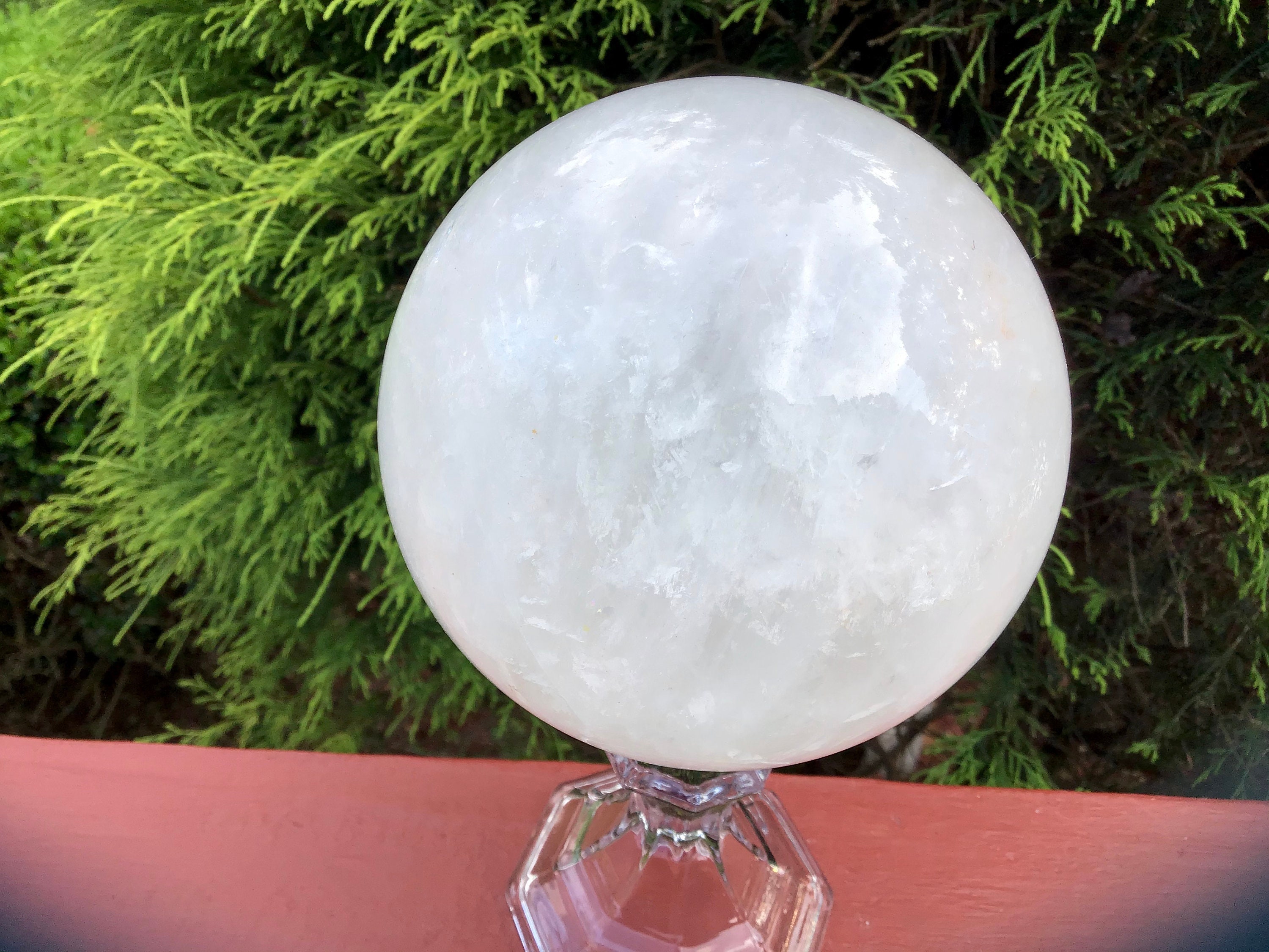 Snow White Quartz Crystal Ball Large 5 Lb. Gorgeous Glowing | Etsy