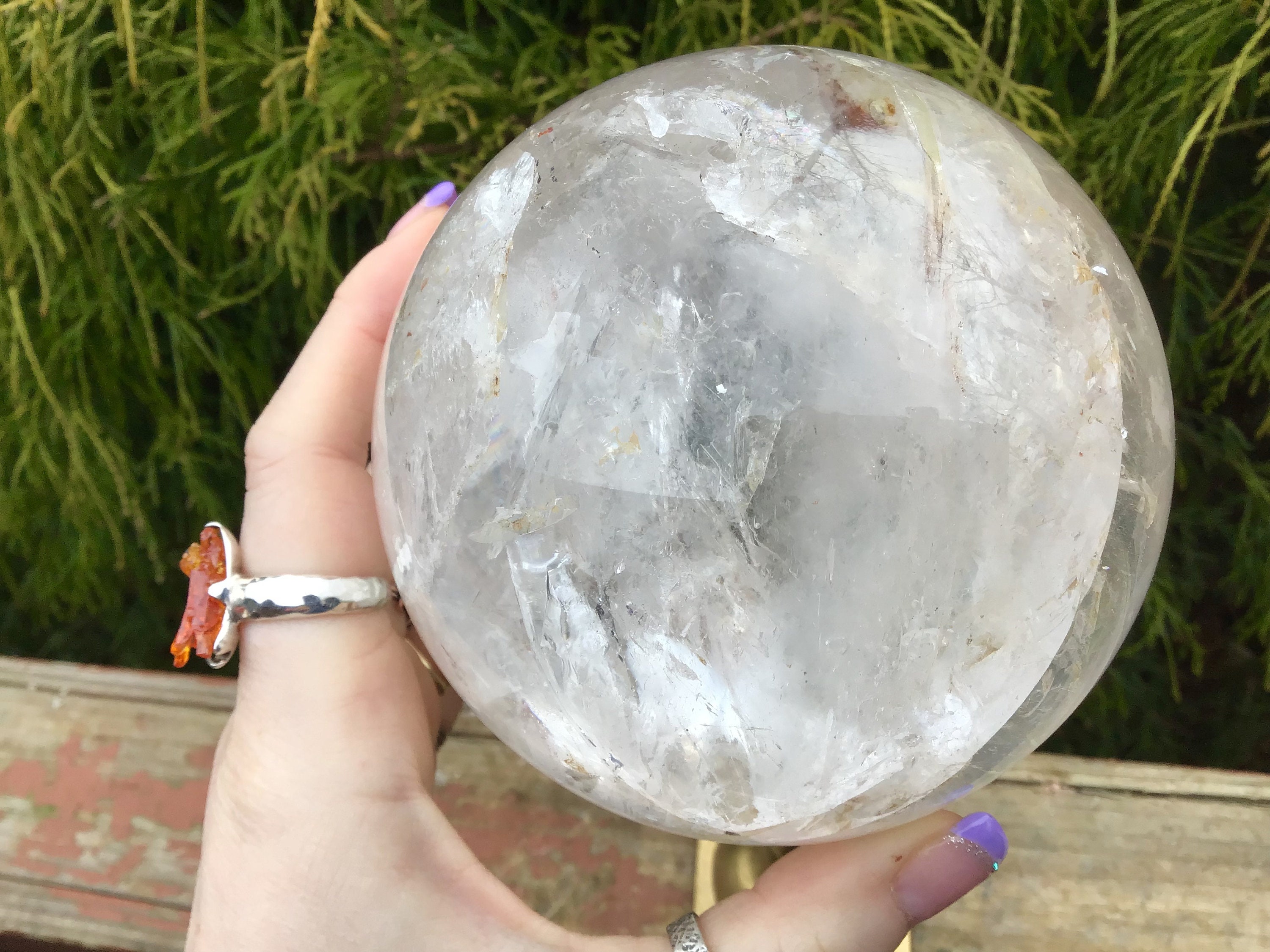 Clear Quartz Crystal Ball ~ 3 lb. 4 oz. ~ 4 Wide ~ Polished Sphere ...