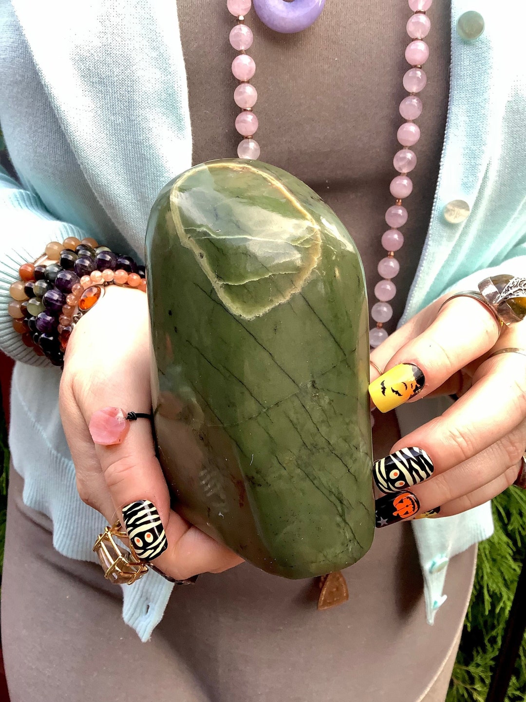 Nephrite Jade Freeform Gemstone Crystal Large 2 Lb. 15 Oz. Stone 5 Tall ...