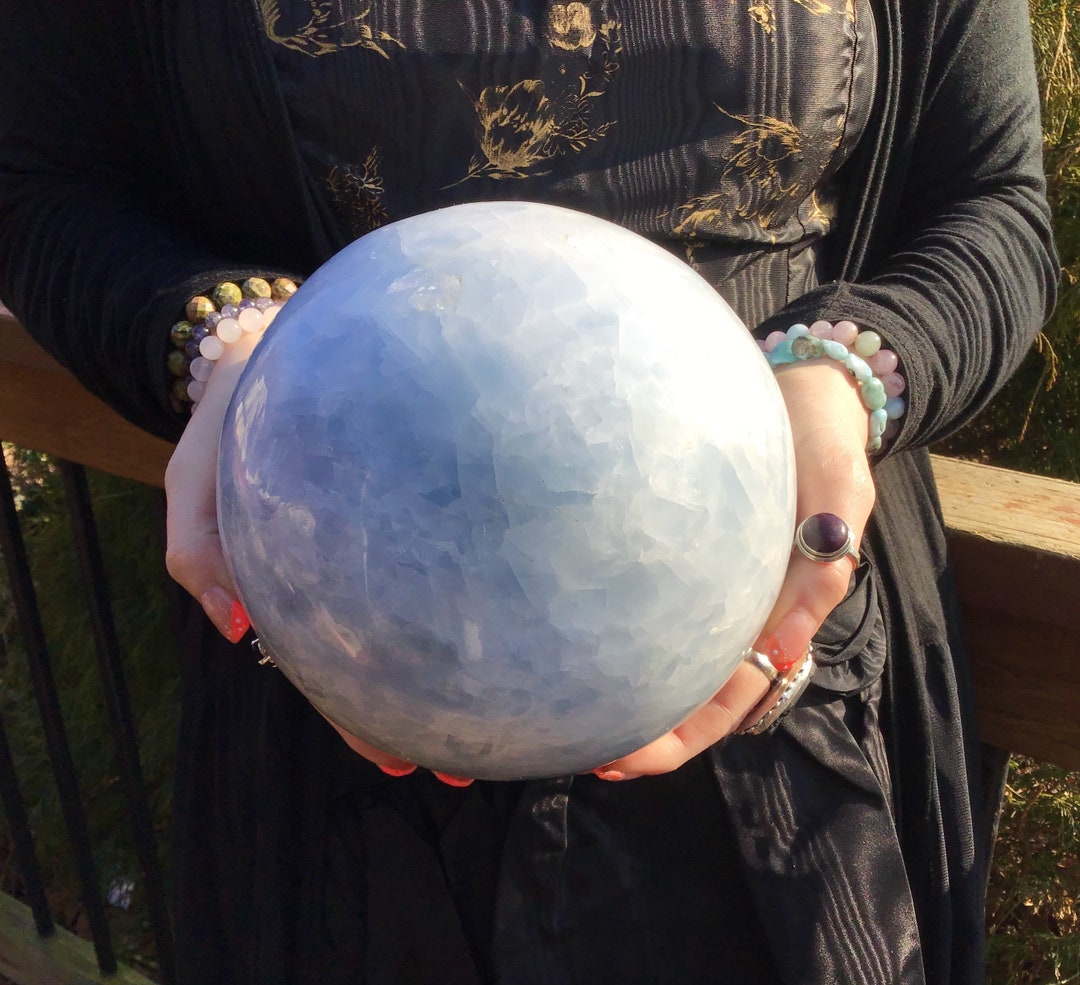 Blue Celestite Crystal Ball ~ Large 14 Lb 15 Oz ~ 6" Polished Sphere ...