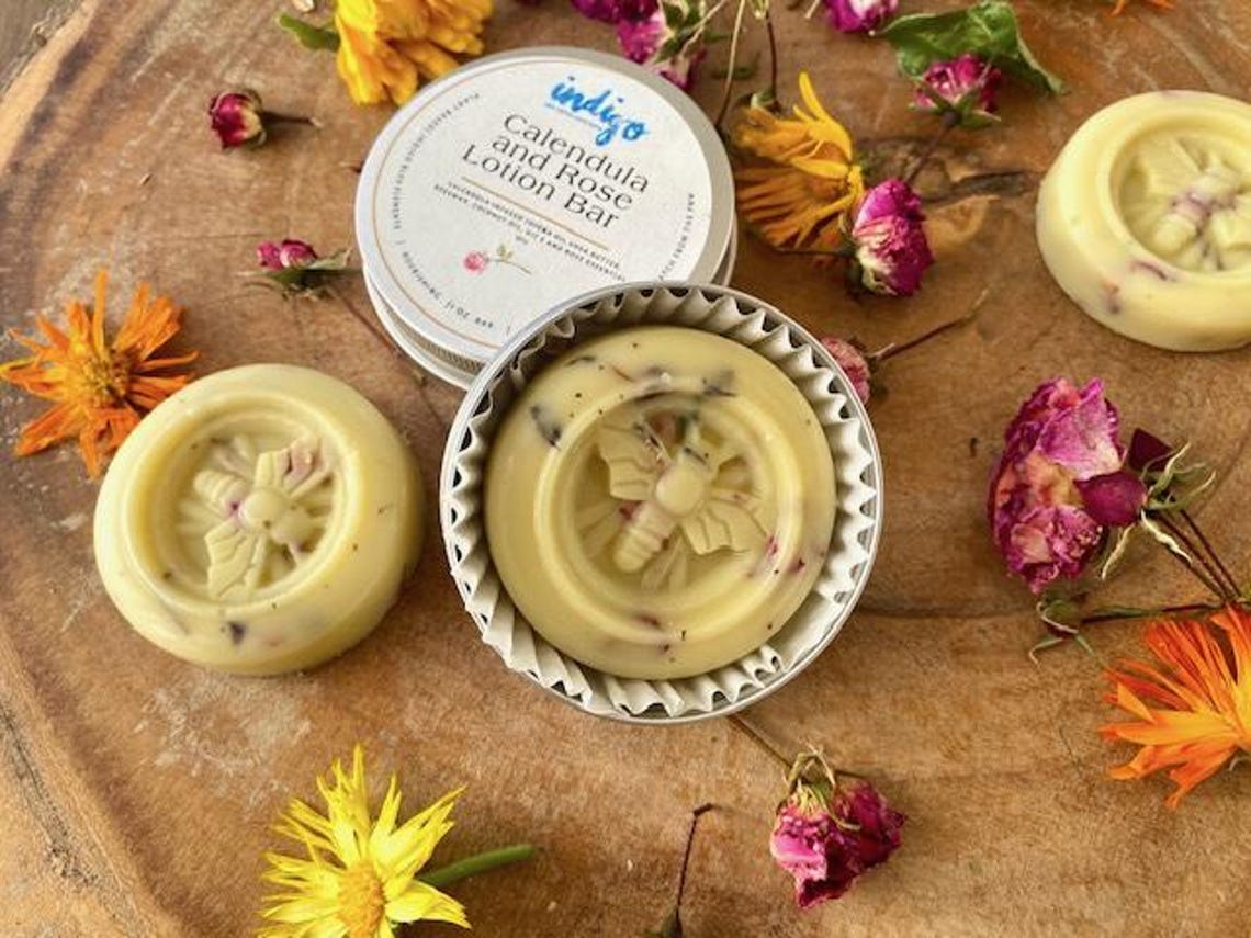 Calendula and Rose Lotion Bar for Skin Soothing - Etsy