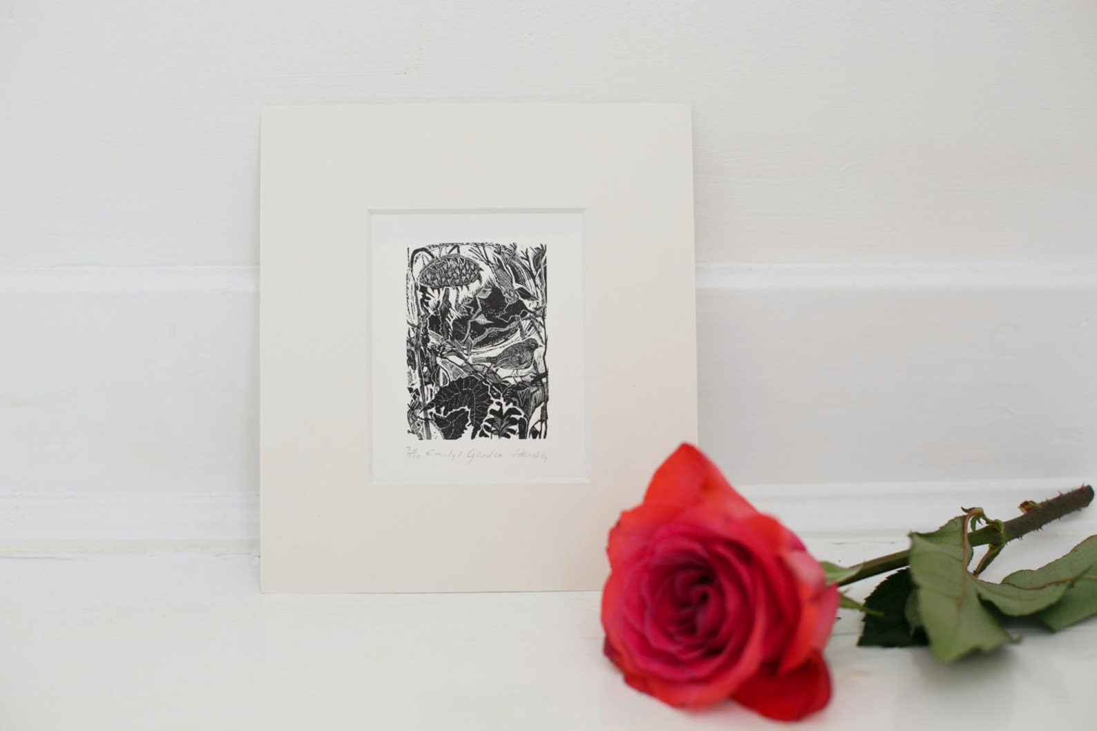 Emily's Garden, Original Wood Engraving Print - Etsy