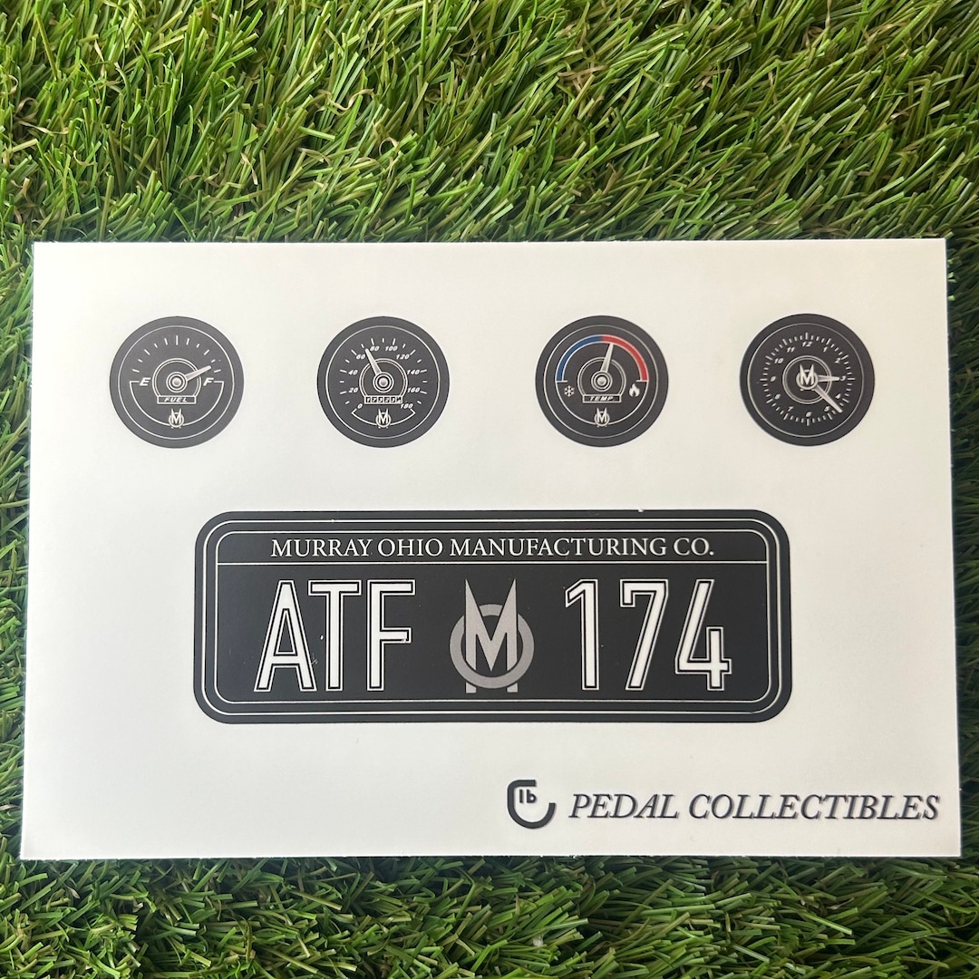 Murray Pedal Car Custom Decal Set License Plate Dashboard Gauge ...