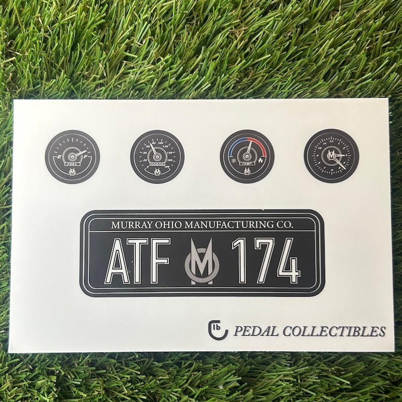 Murray Pedal Car Custom Decal Set - License Plate + Dashboard Gauge ...