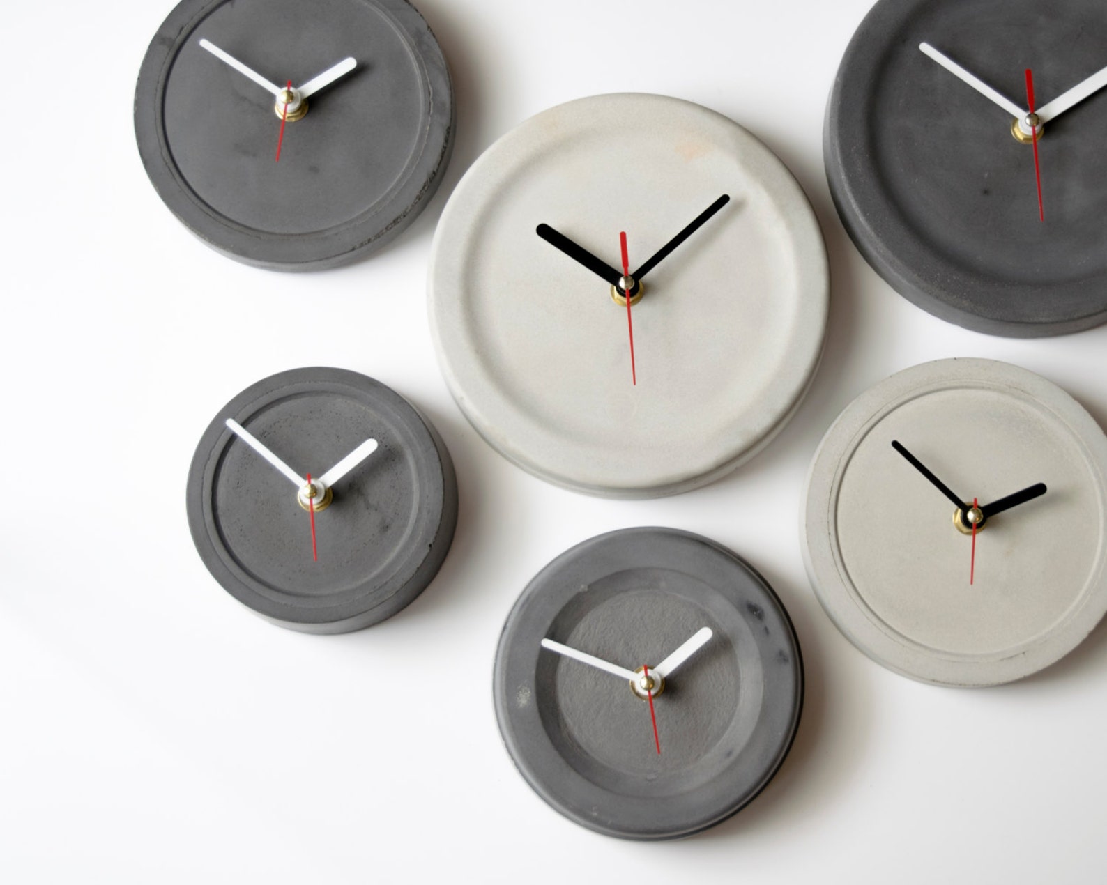 Wall Clock Concrete Wall Clock Round Clock Gray Clock Silent - Etsy