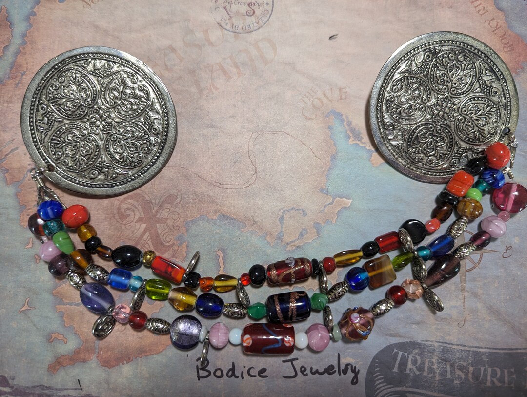 Viking Norse Medieval Celtic Bodice Brooch/necklace/earring SET - Etsy