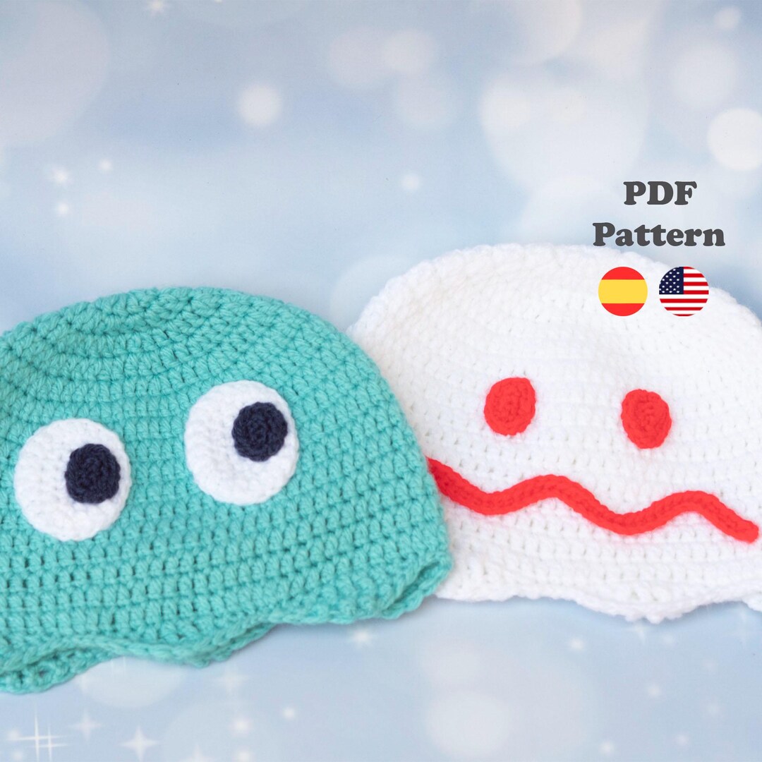 2 in 1 Ghost Pacman Hat Adult Tutorial Crochet Pattern Pdf| PDF Pattern ...